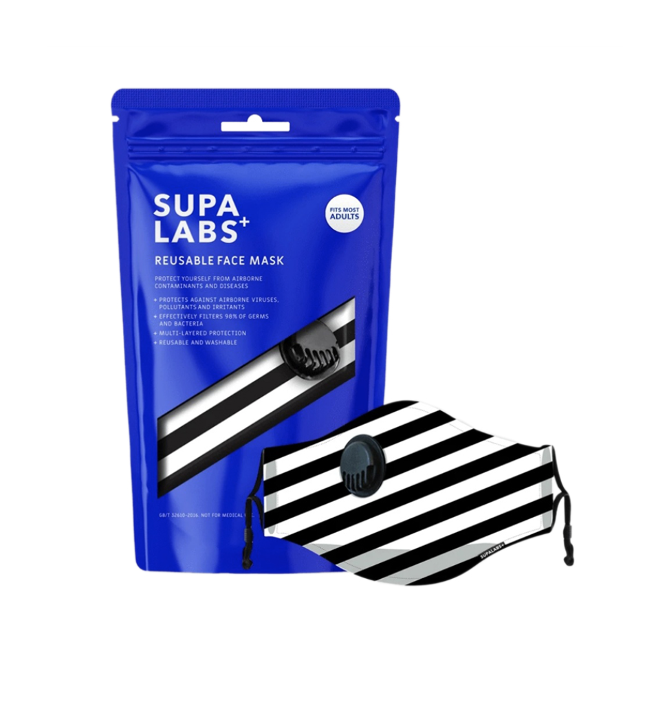 SUPA Hero Mask for Adults - Black/White Stripe – RUMOR